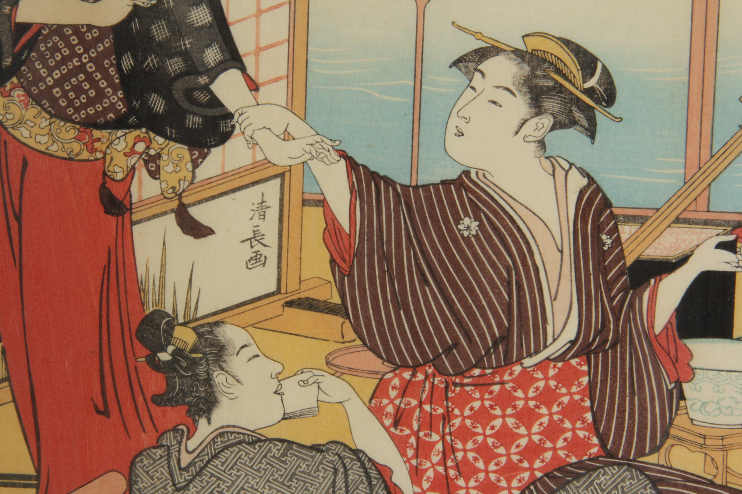 Japanese Lithograph Woodblock Print in Gallery Wood Frame | EBTH