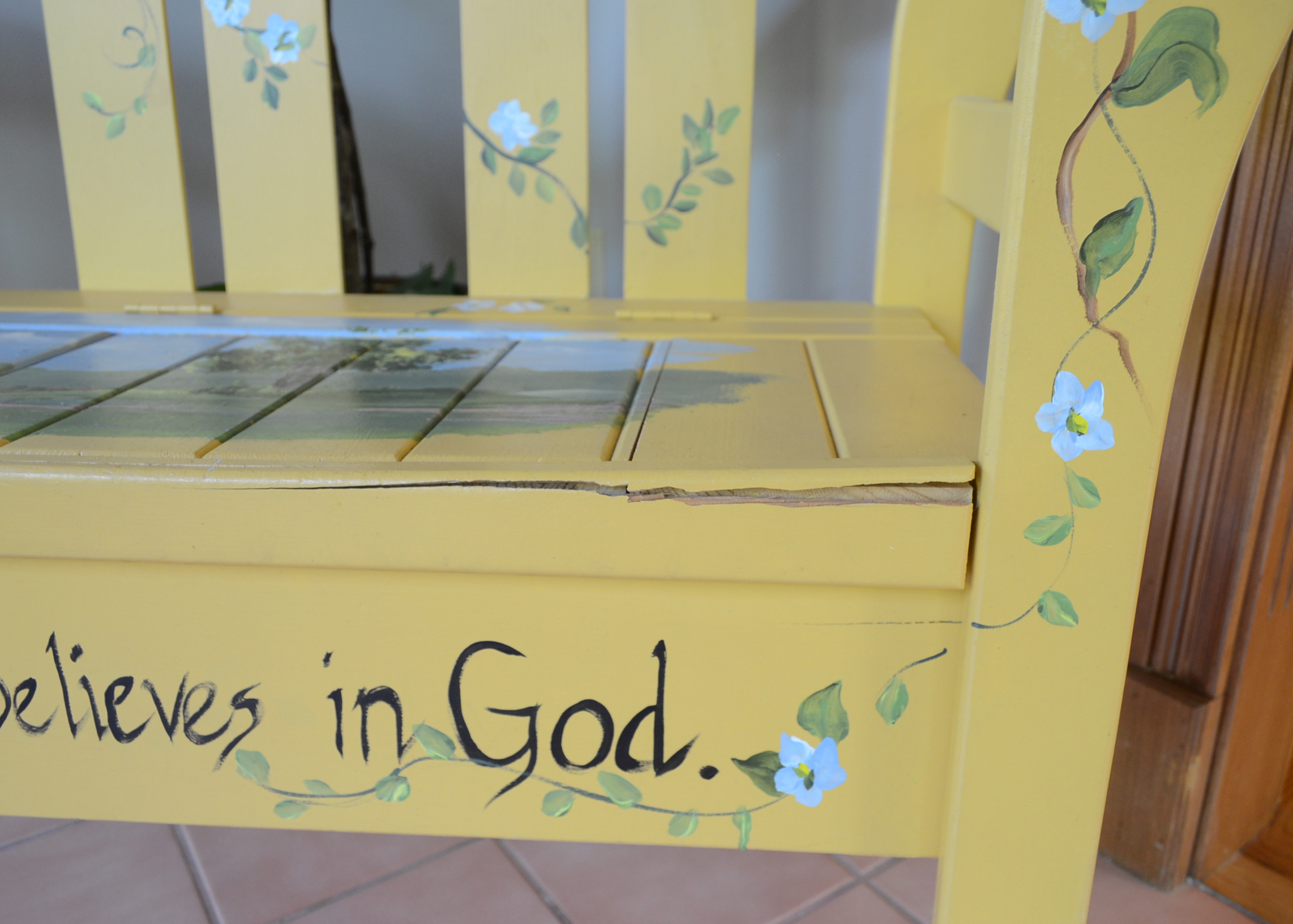 Hand-Painted Storage Bench | EBTH