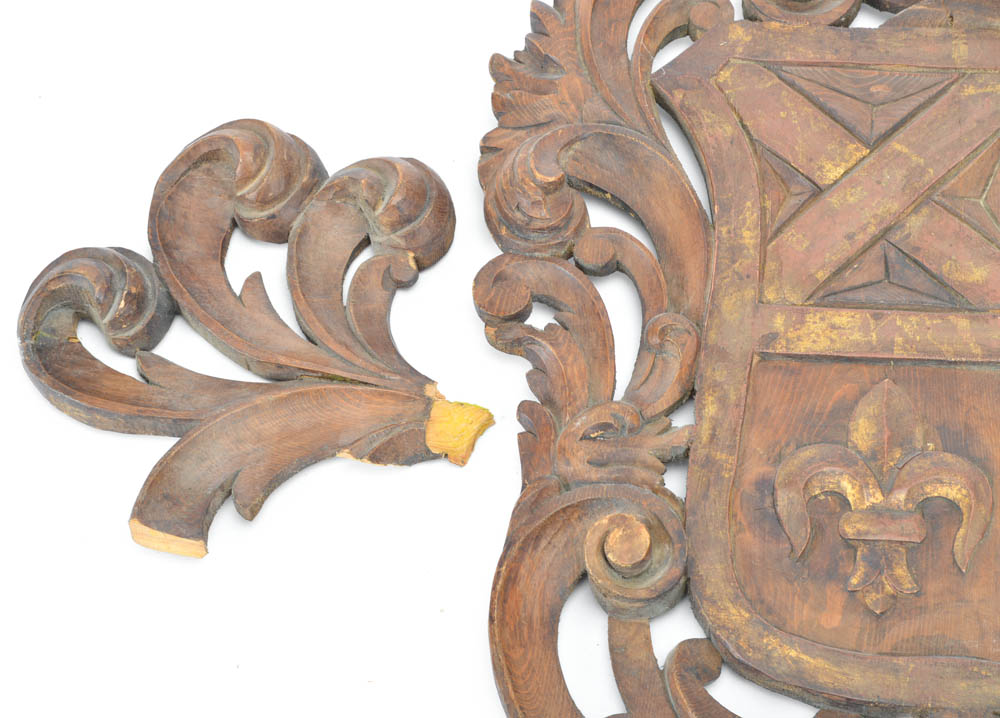 Hand Carved Heraldic Shield | EBTH