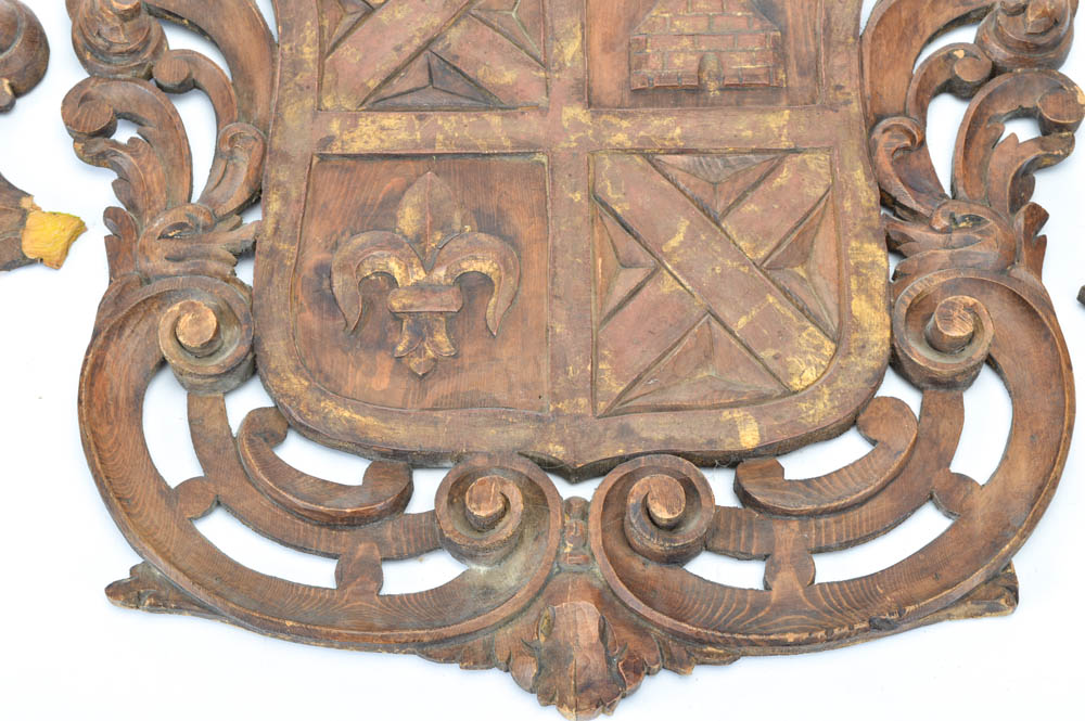 Hand Carved Heraldic Shield | EBTH