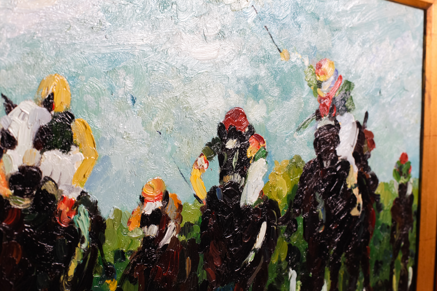 Cochin Impressionist Horse Race Oil Painting | EBTH
