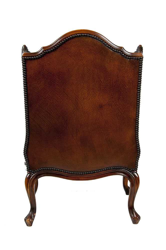 Leather Rococo Inspired Wingback Chair | EBTH