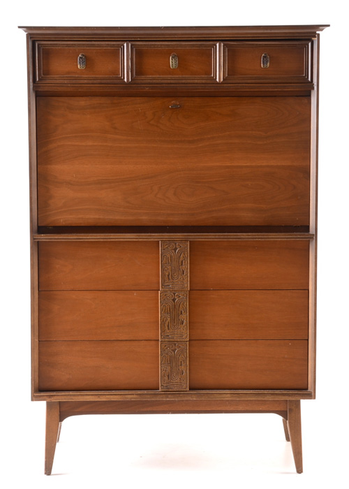 Bassett Mid Century Modern "Mayan" Pull-down Desk with Drawers | EBTH