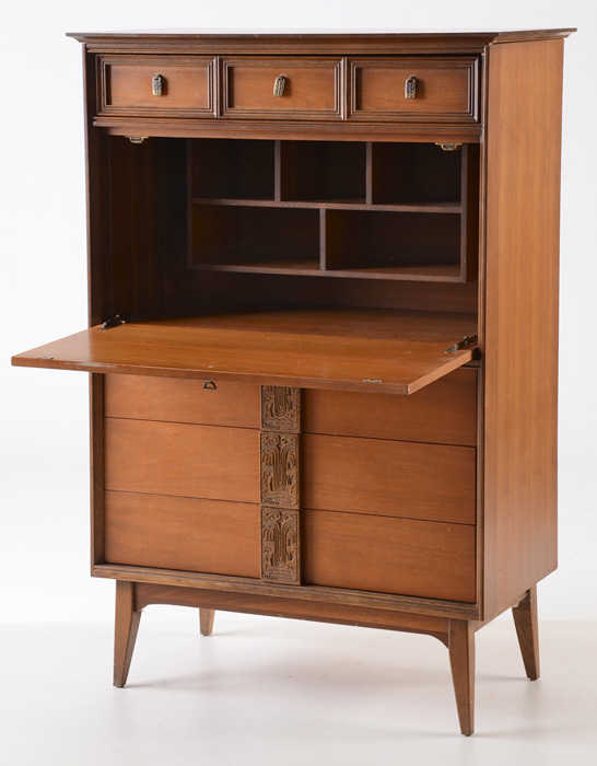 Bassett Mid Century Modern "Mayan" Pull-down Desk with Drawers | EBTH