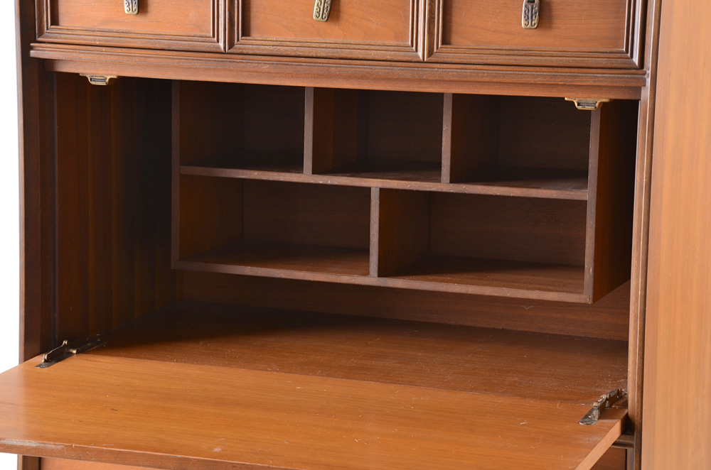 Bassett Mid Century Modern "Mayan" Pull-down Desk with Drawers | EBTH