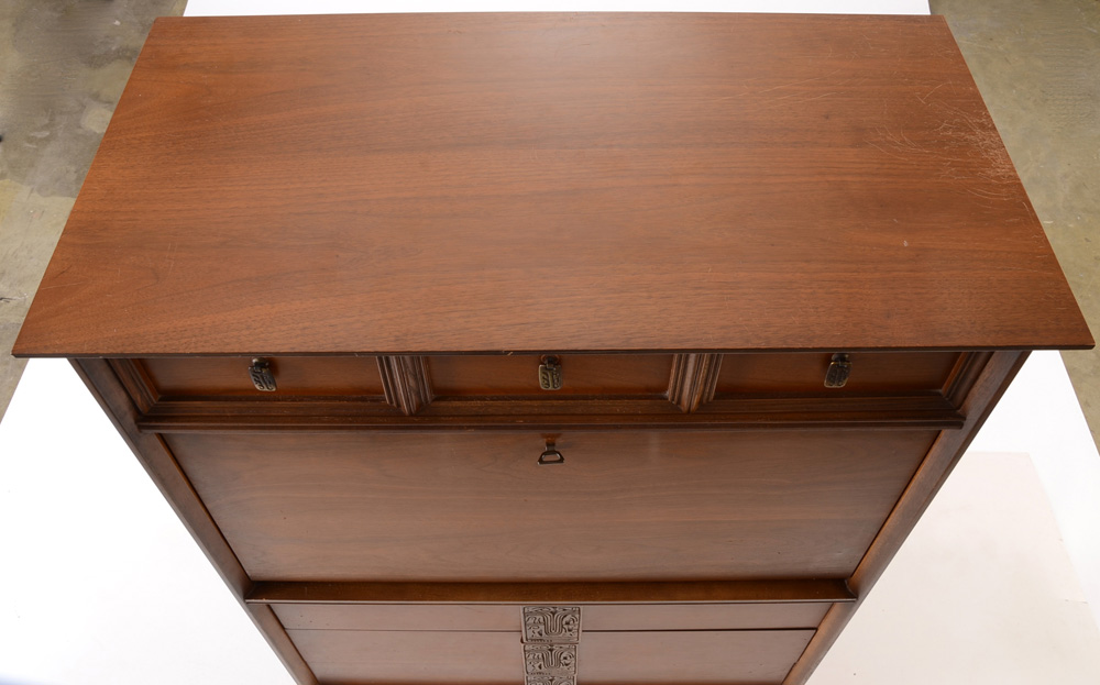 Bassett Mid Century Modern "Mayan" Pull-down Desk with Drawers | EBTH