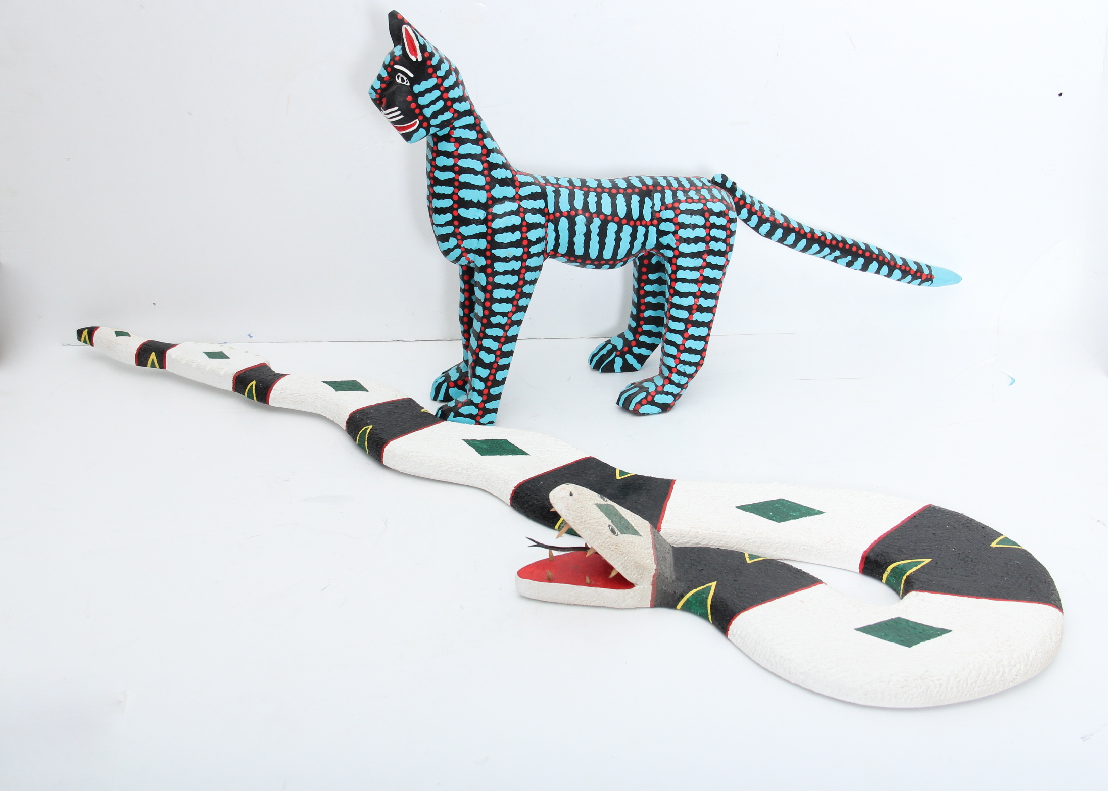 Folk Art Cat and Snake | EBTH