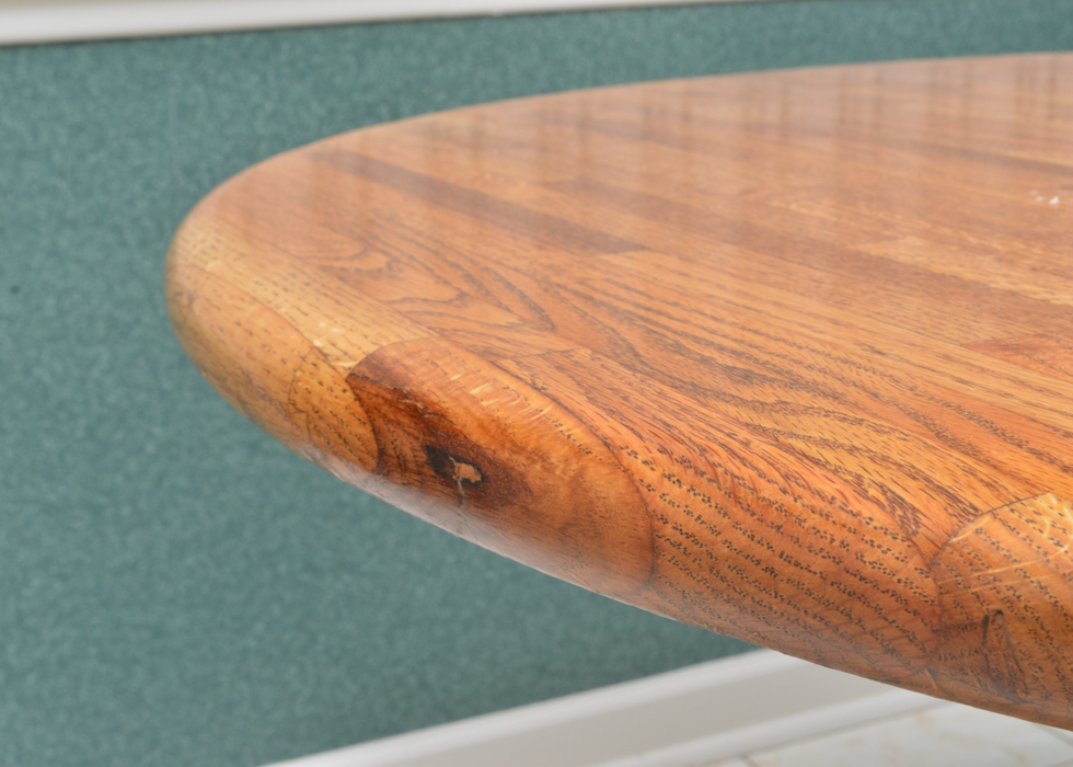 Round Butcher Block Top Table | EBTH