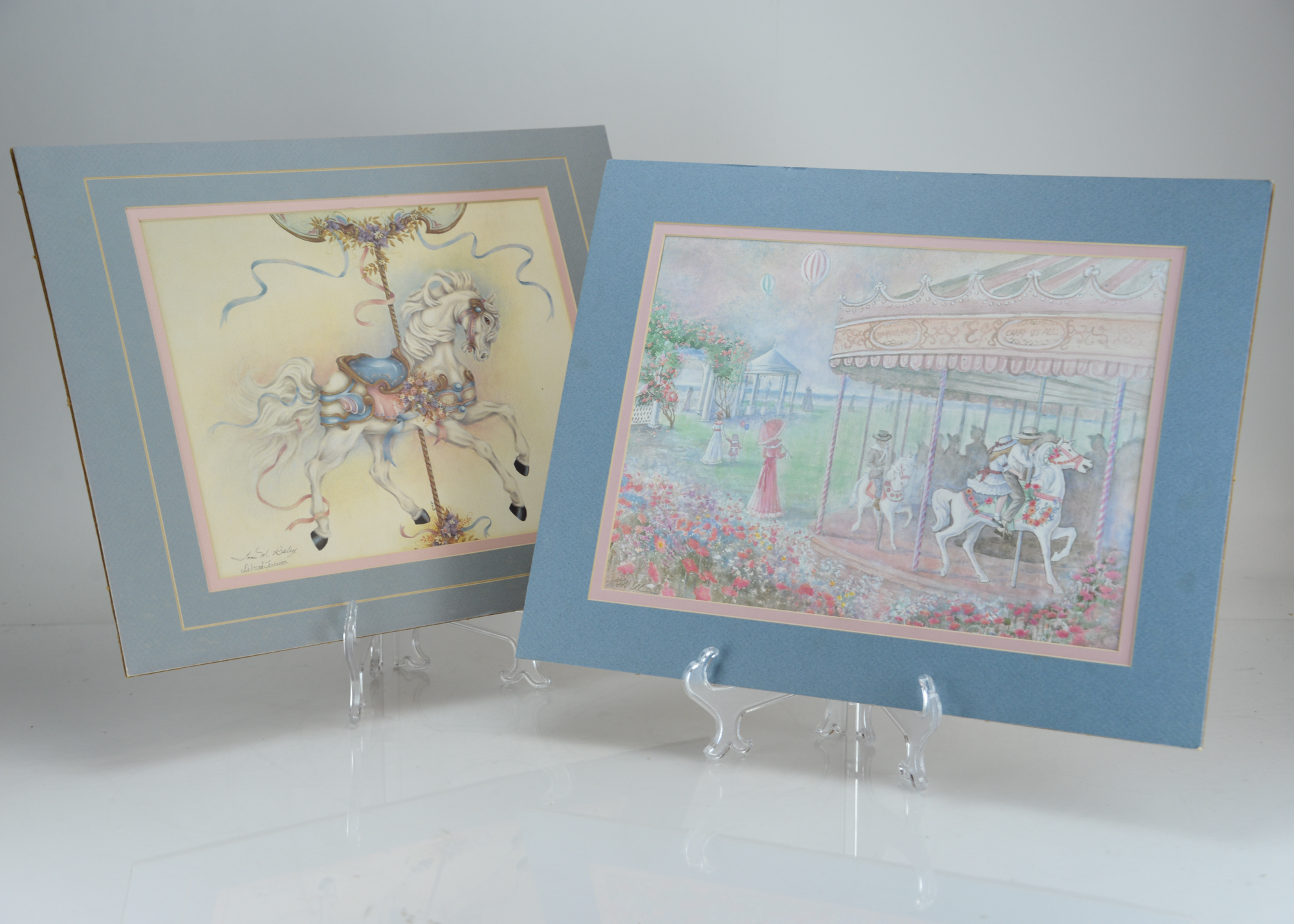 Pair of Carousel Horse Offset Lithographs | EBTH