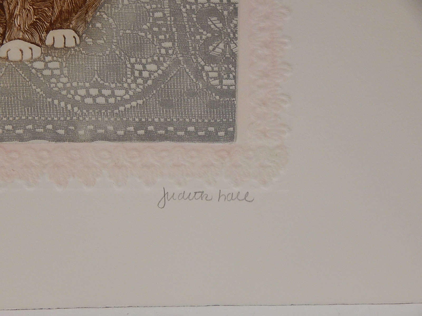 Pair of Judith Hall Hand Colored Etchings - Kittens | EBTH