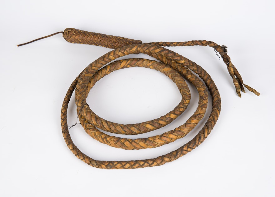 Antique Braided Leather Whip : EBTH