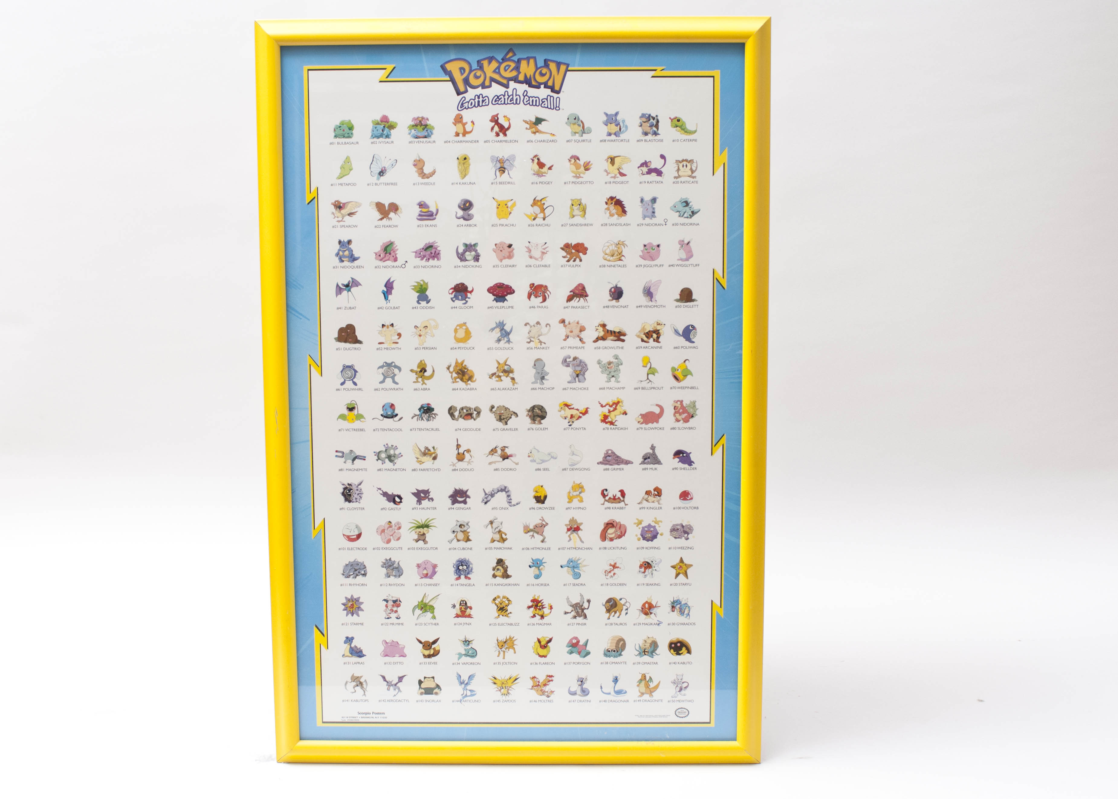 Original 150 Pokemon Poster