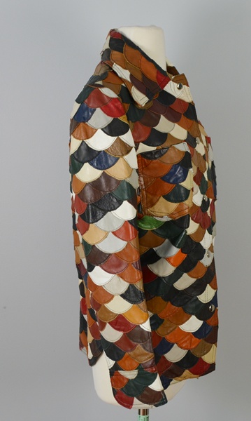 Vintage Fish Scales Patchwork Leather Jacket | EBTH