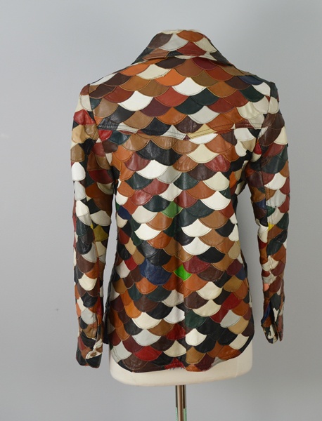 Vintage Fish Scales Patchwork Leather Jacket | EBTH