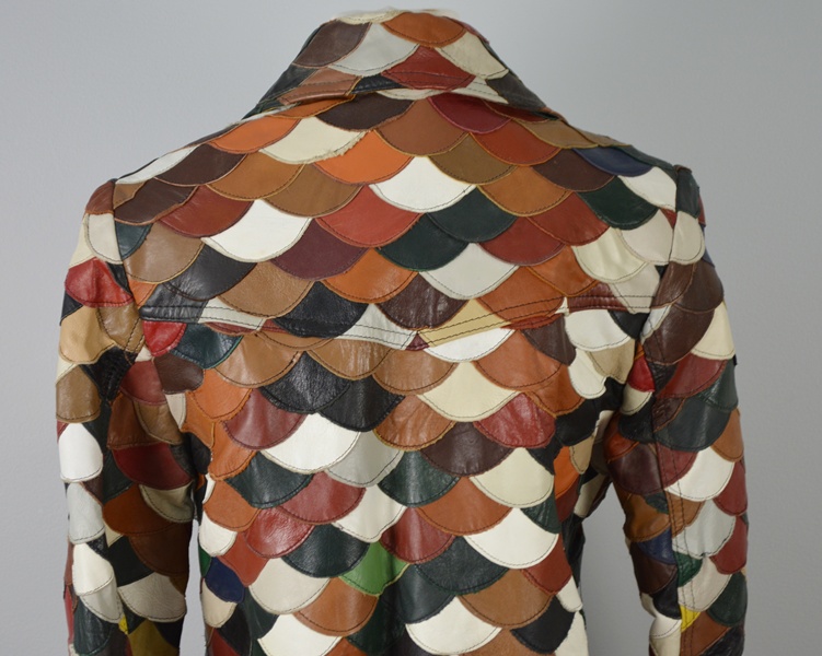 Vintage Fish Scales Patchwork Leather Jacket | EBTH