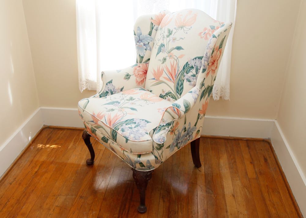 Floral Print Wingback Chair | EBTH