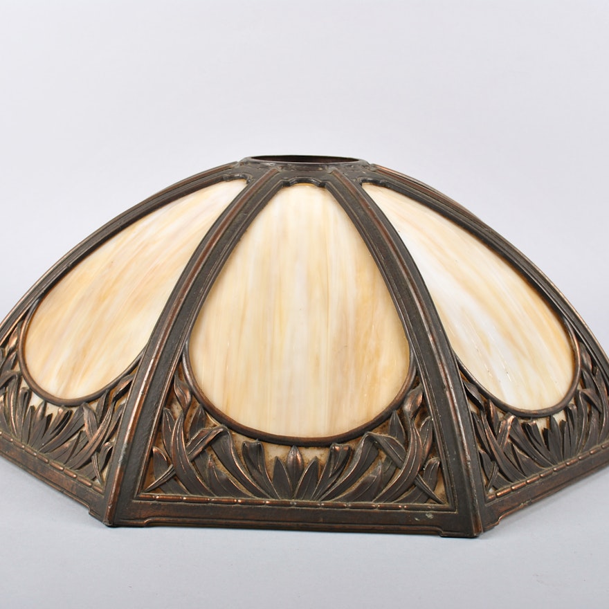 Vintage Slag Glass Lamp Shade Ebth