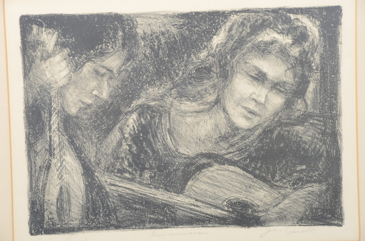 Original Joan Purcell Charcoal Drawing | EBTH