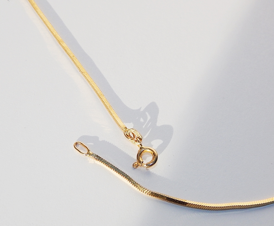 14K Yellow Gold Square Snake Chain | EBTH
