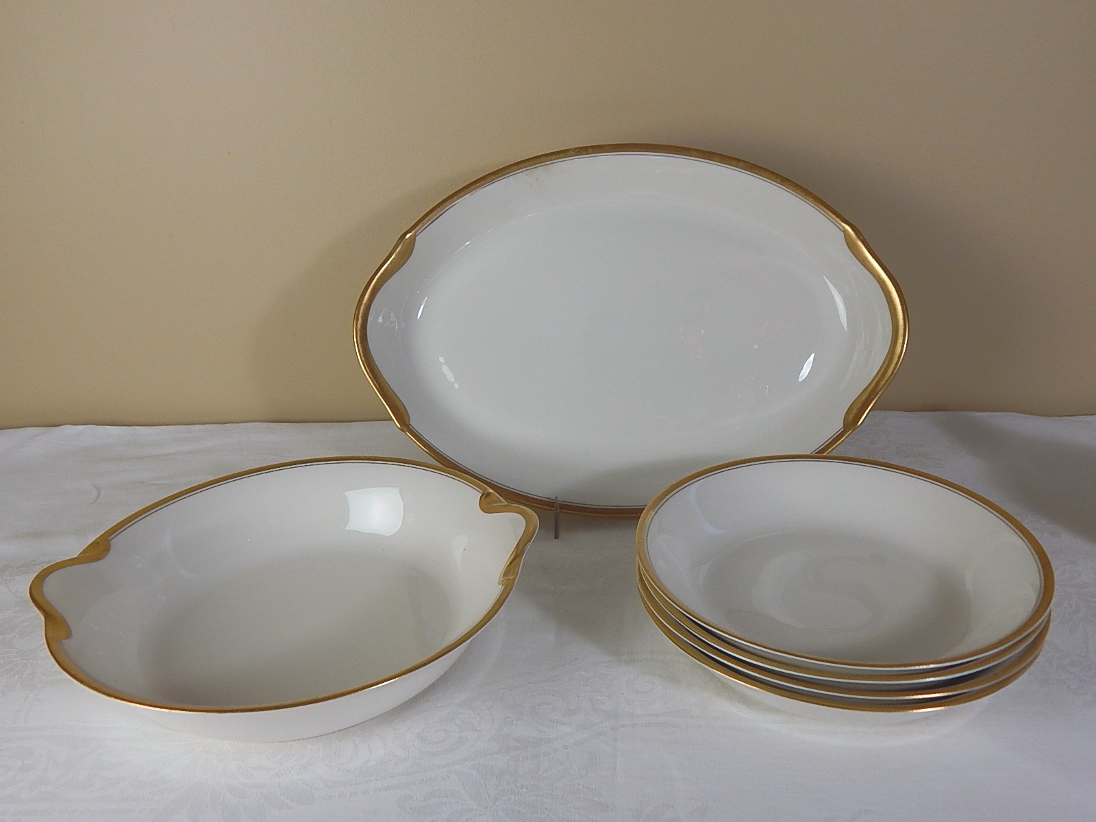 Vintage White and Gold Trimmed Warwick China | EBTH