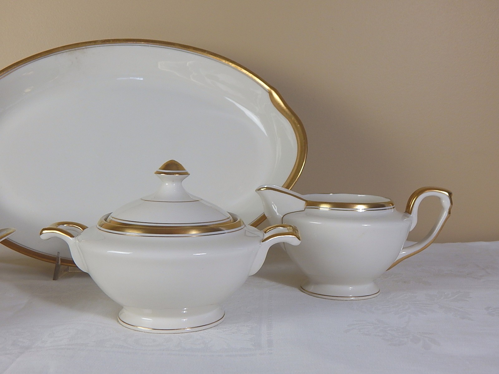Vintage White and Gold Trimmed Warwick China | EBTH