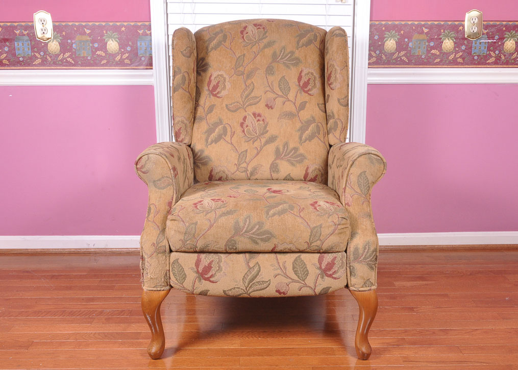Upholstered Queen Anne Wingback Recliner | EBTH