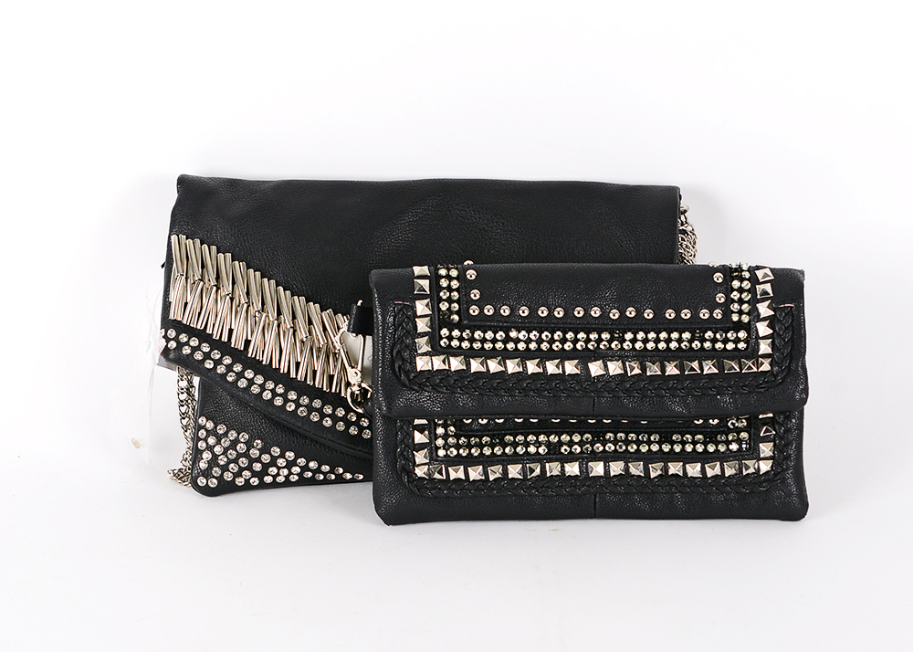 Metal Studded Leather Purse Duo | EBTH