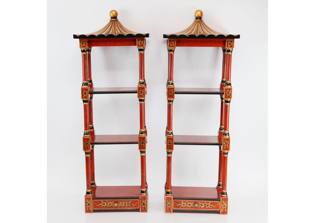 Pair of Asian Inspired Wall Shelves | EBTH