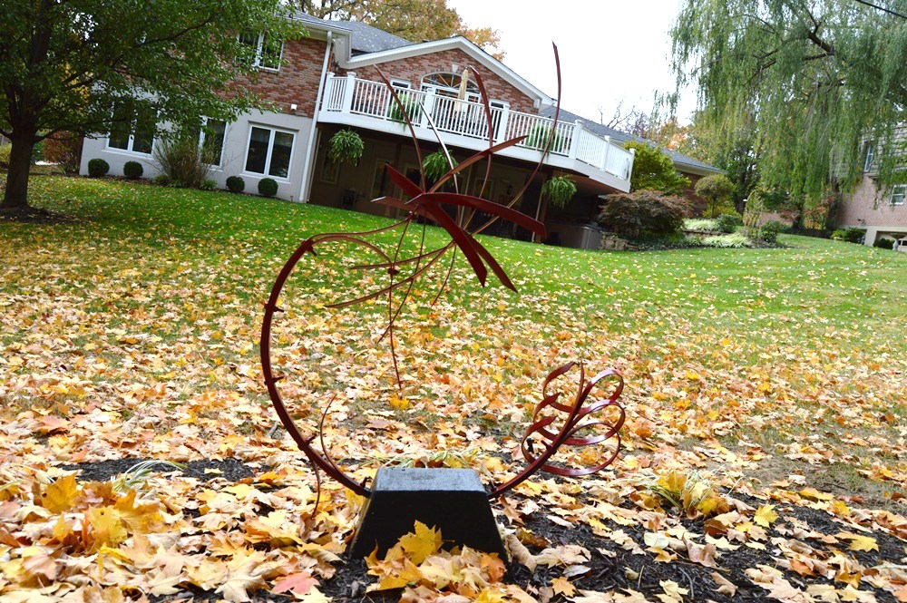 Mark Gergen Exterior Red Metal Sculpture Titled "Spray" | EBTH