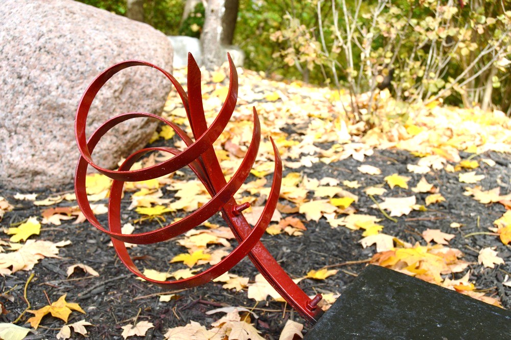 Mark Gergen Exterior Red Metal Sculpture Titled "Spray" | EBTH