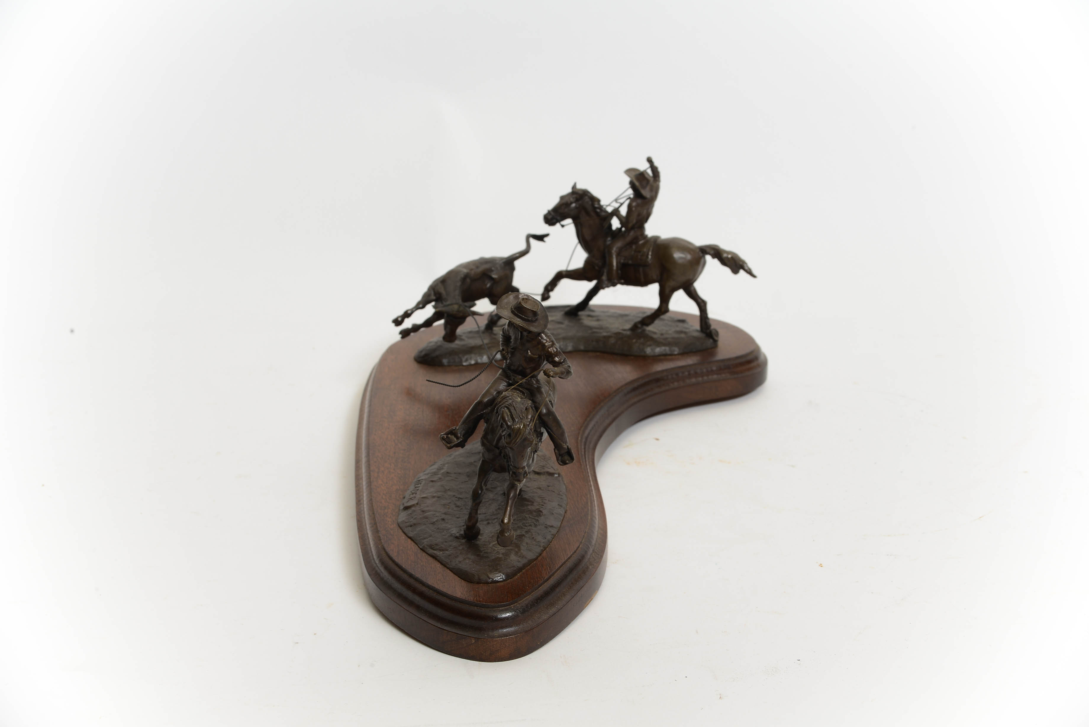 Don Polland Bronze "Header and Heeler Team Roping" Sculpture | EBTH