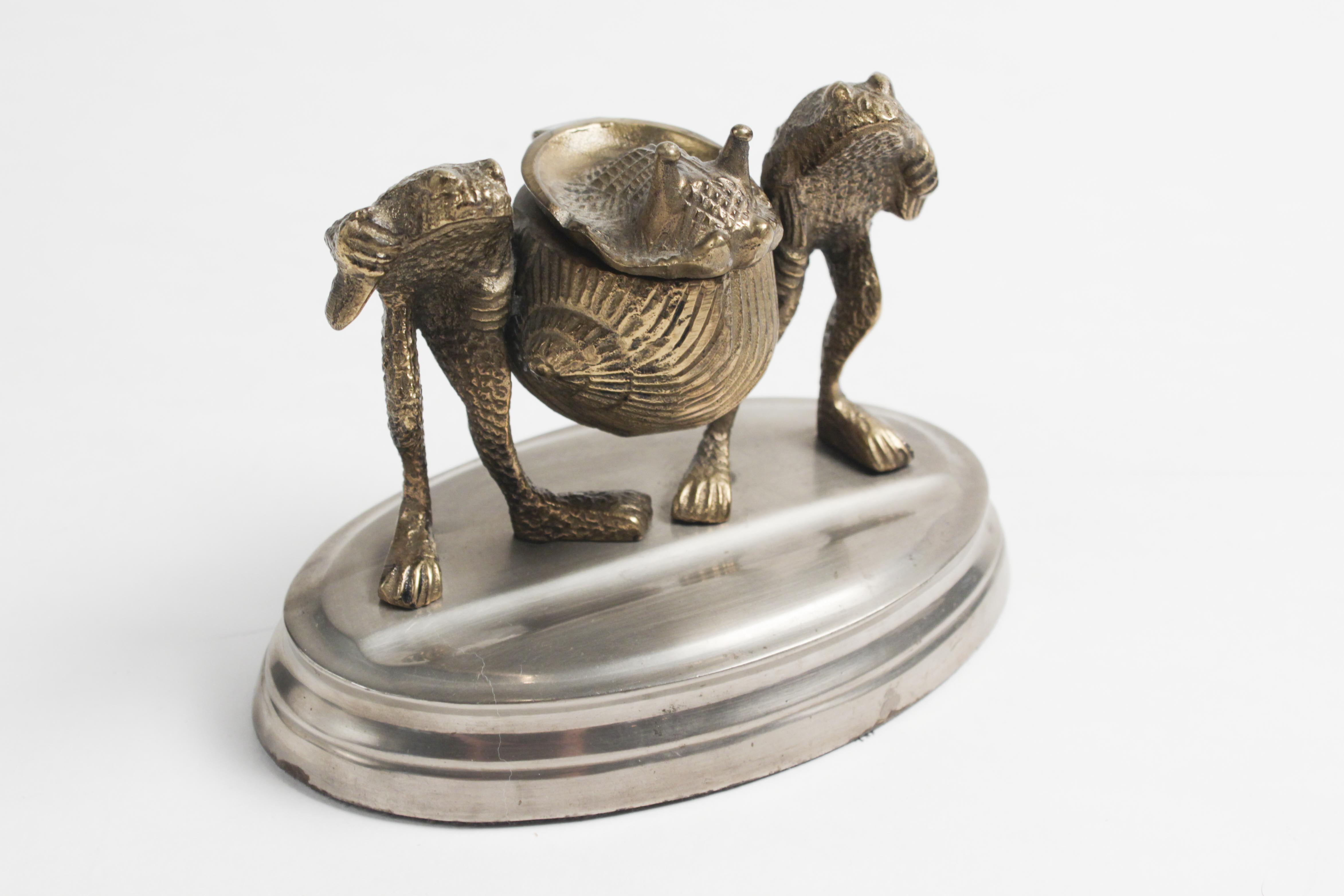 Levenger Brass Inkwell with Frog Sculptures | EBTH
