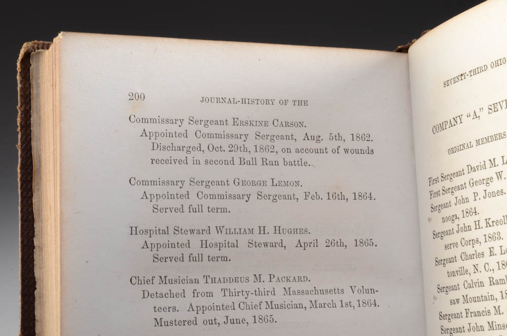 1866 Journal-History of the Seventy-Third Ohio Volunteer Infantry | EBTH