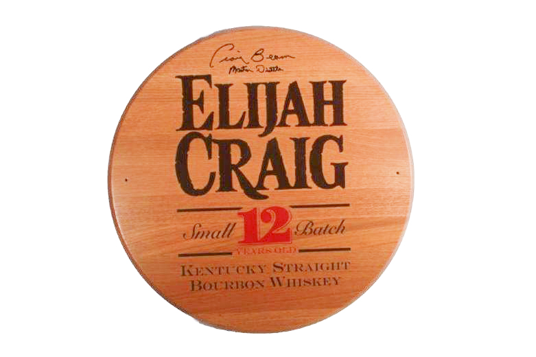 Signed Elijah Craig Bourbon Whiskey Barrel Head | EBTH