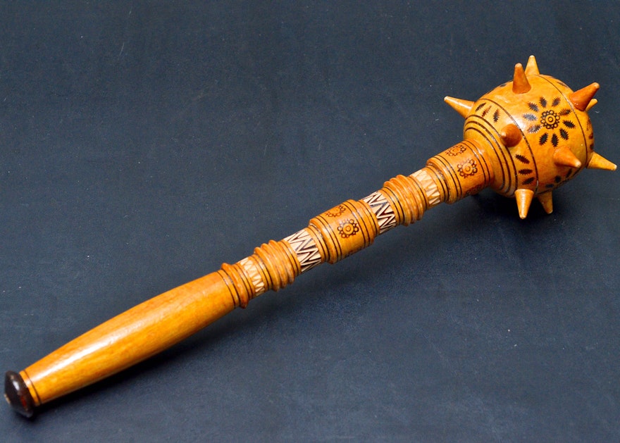Kenyan Spiked Wooden Mace : EBTH