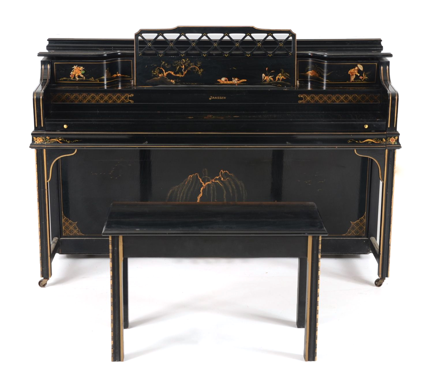 Janssen Upright Piano With Chinoiserie | EBTH
