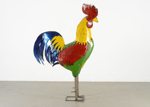 Six Foot Metal Rooster Sculpture from Mexico | EBTH