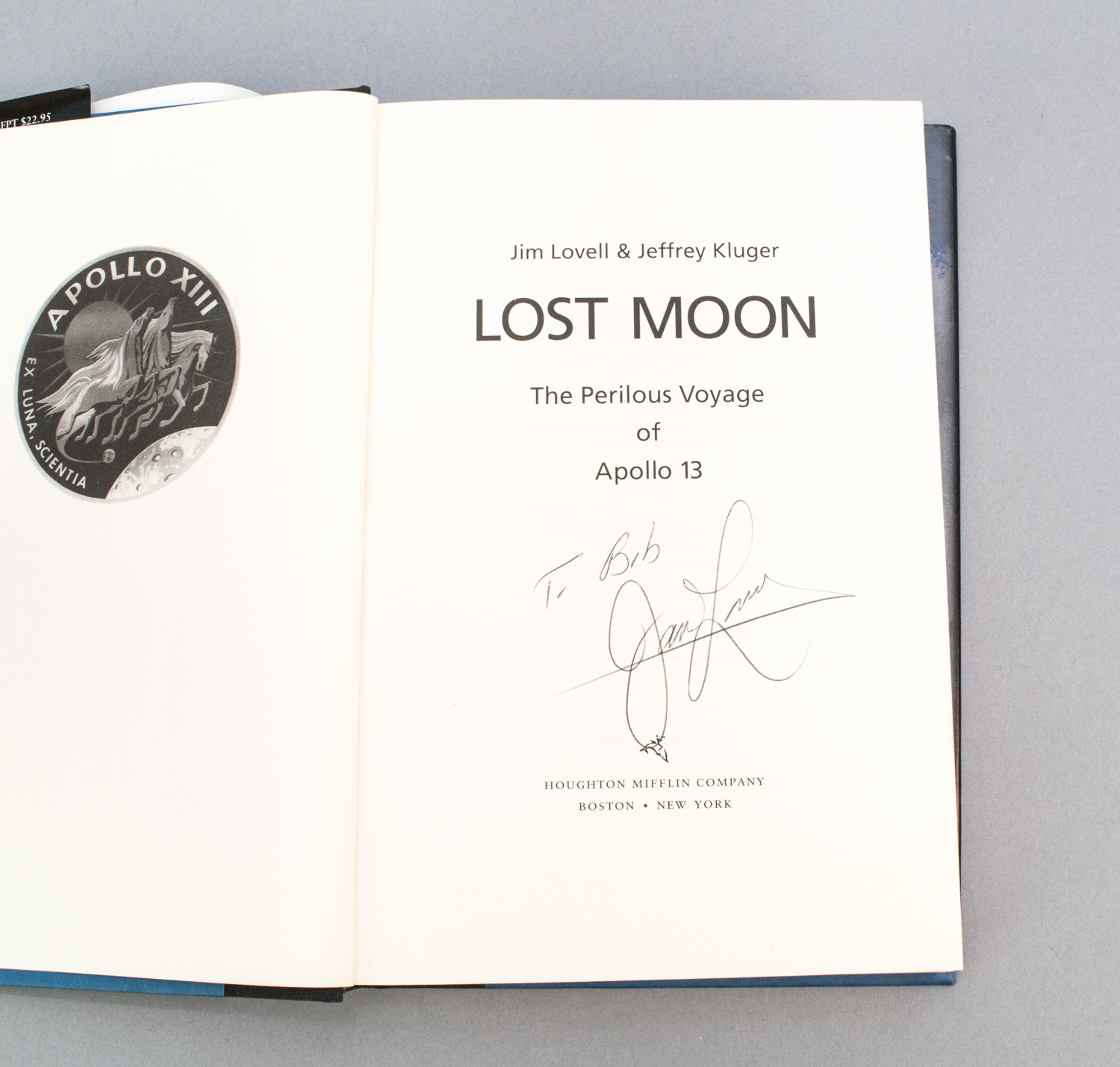 Signed book titled "Lost Moon" by Jim Lovell & Jeffrey Kluger | EBTH