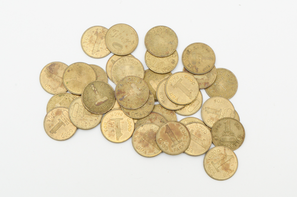 Collection of Vintage Cigarette Tokens | EBTH