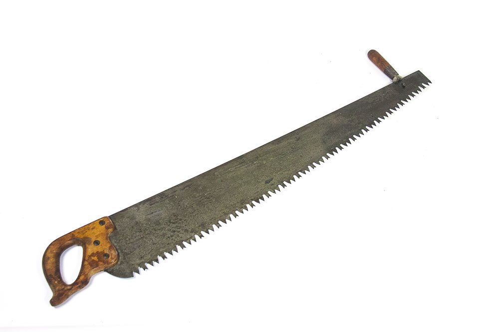 Antique Double Handled Wood Saw | EBTH