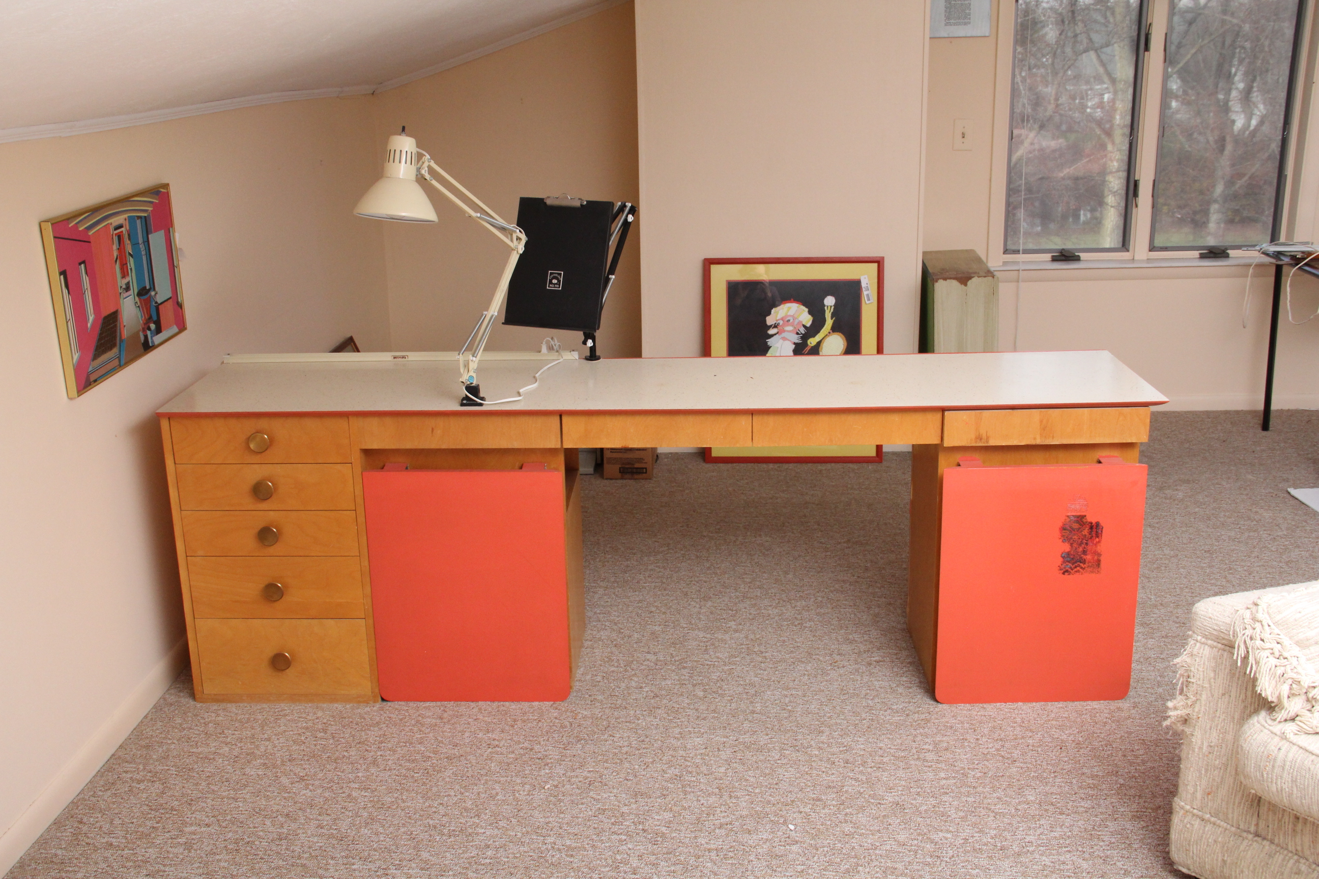 Vintage Typist Table with Light | EBTH