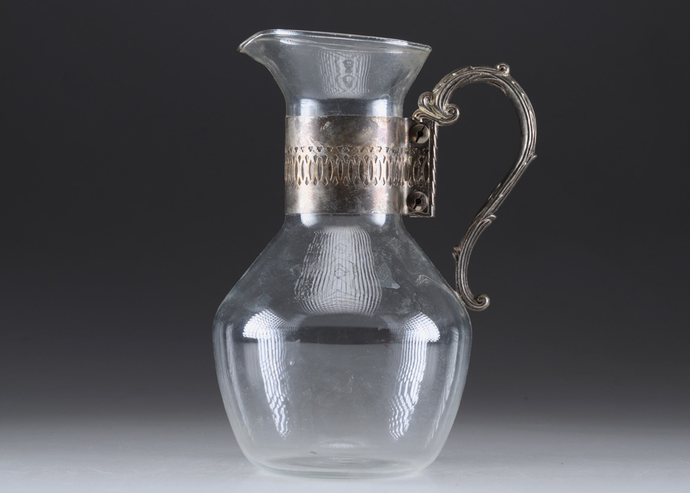 Glass Pitcher with Silver Plated Handle | EBTH
