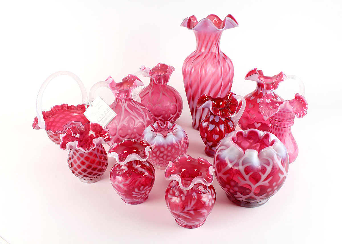 Patterned and Opalescent Pink Fenton Glass | EBTH