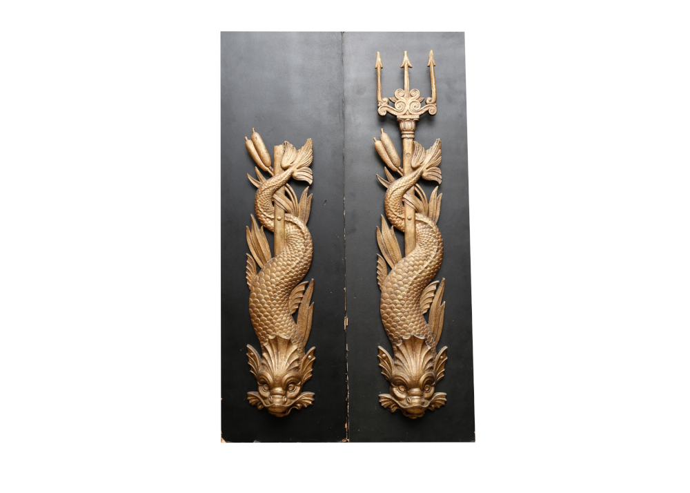 Pair of Large Cast Iron Architectural Details | EBTH
