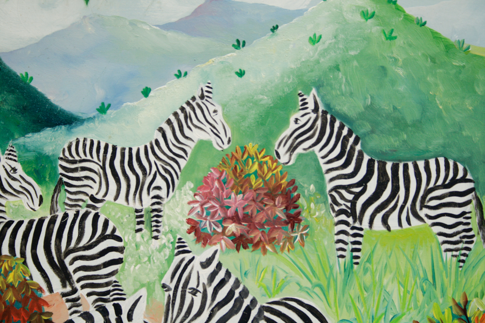 Original Acrylic Fernand Pierre Zebra Painting | EBTH
