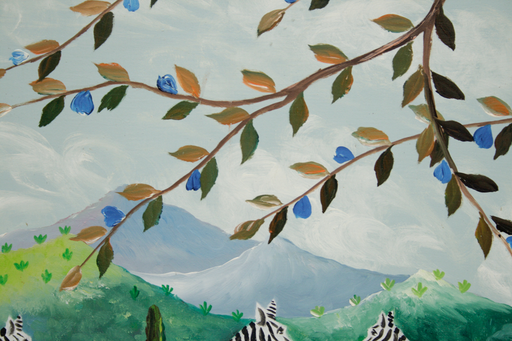 Original Acrylic Fernand Pierre Zebra Painting | EBTH