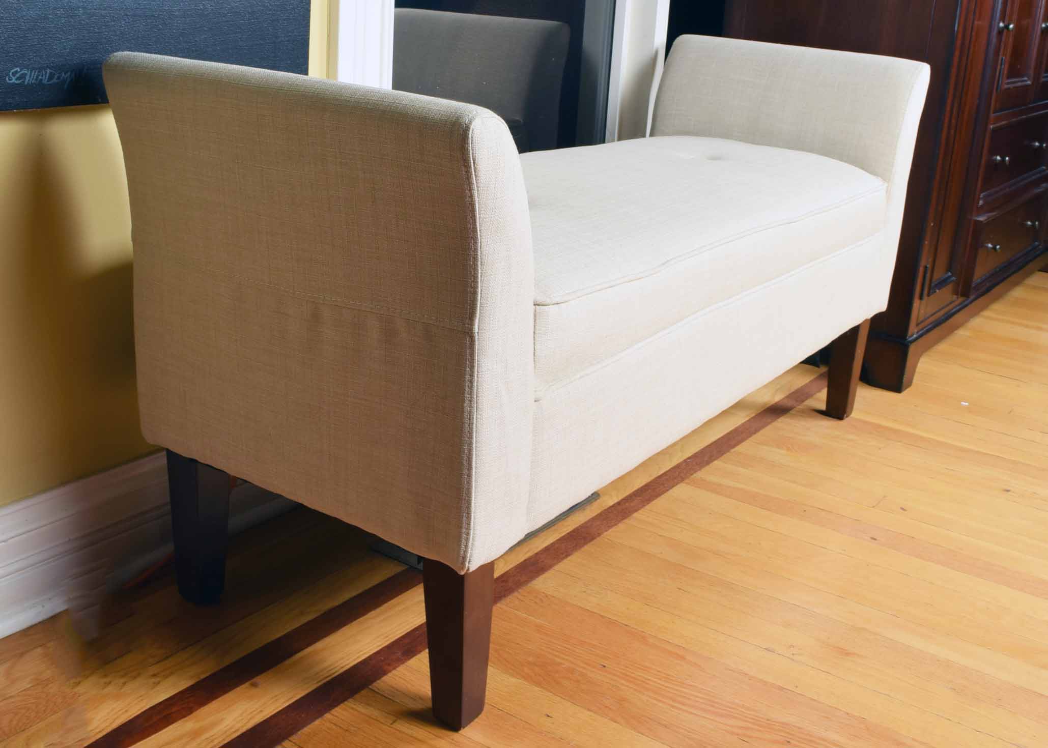 Upholstered Curved Arm Bench | EBTH