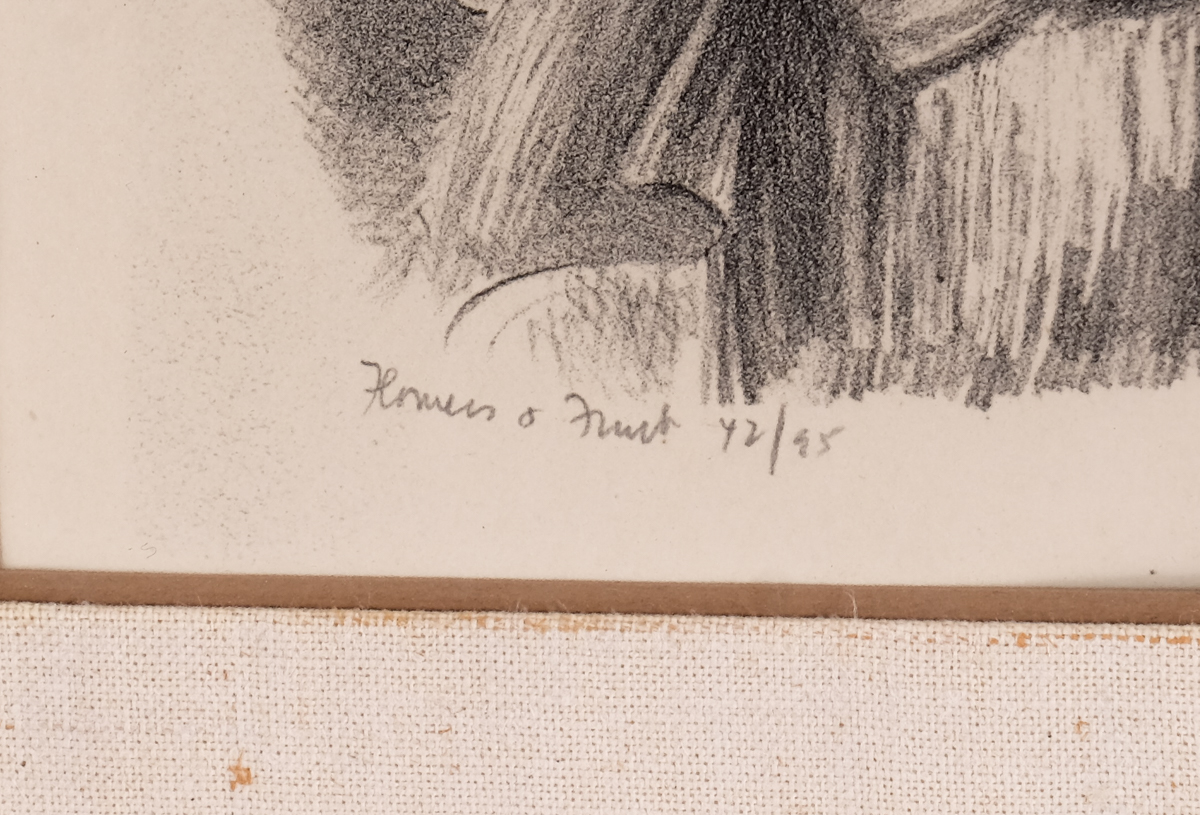 Doris Rosenthal Signed Stone Lithograph "Women & Fruit" | EBTH