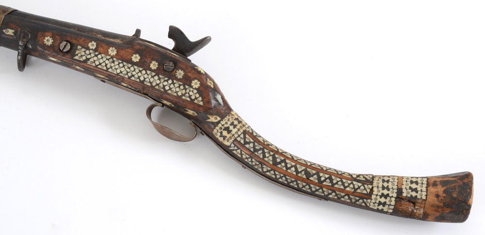 Antique Middle Eastern Bone Inlaid Musket | EBTH