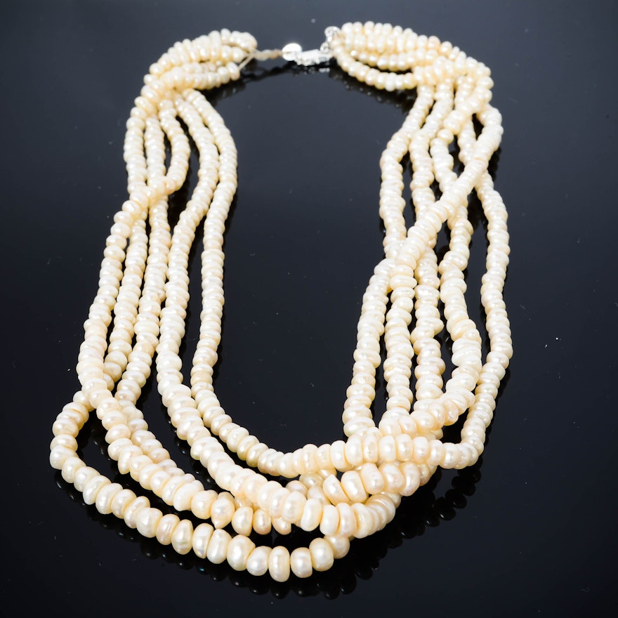 Fresh Water Pearl Choker Necklace Ebth